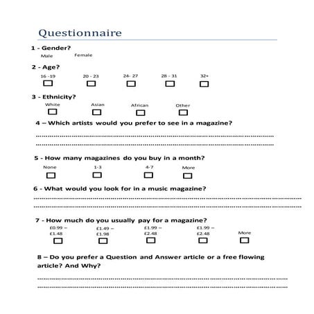 Questionnaire Page 1 | DOCX