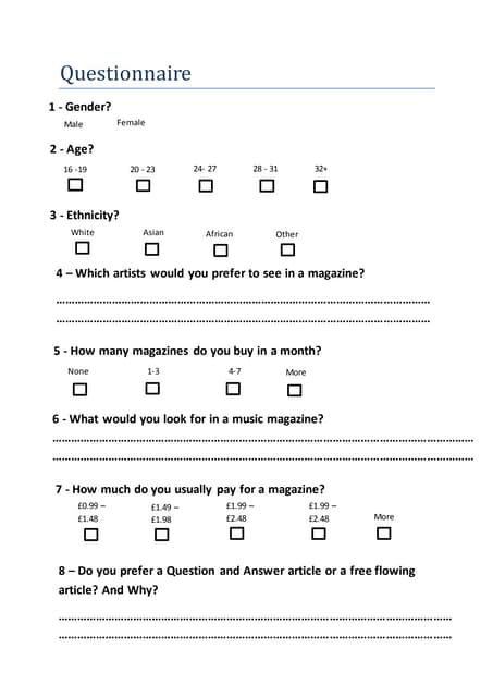 Questionnaire folk music | PDF