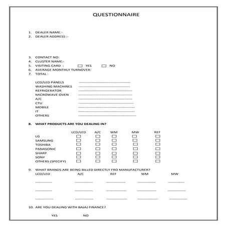 Questionnaire19098 | DOCX | Consumer Electronics | Technology & Computing