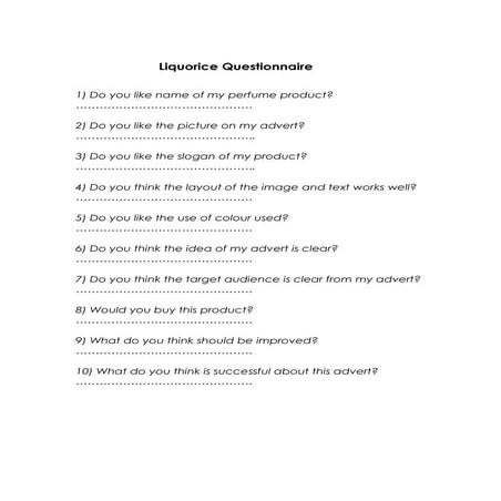 Questionnaire advert | DOC