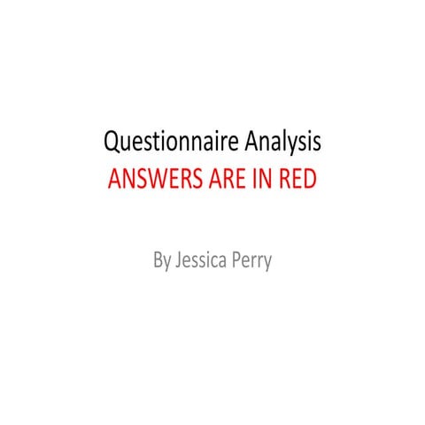 Questionnaire analysis | PPTX