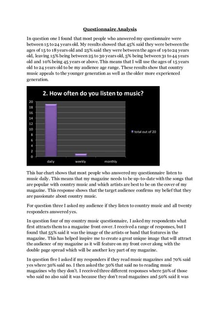 Music magazine questionnaire analysis | PPT