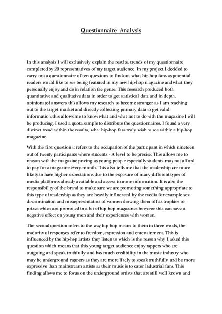 Analysis of questionaire. | PDF