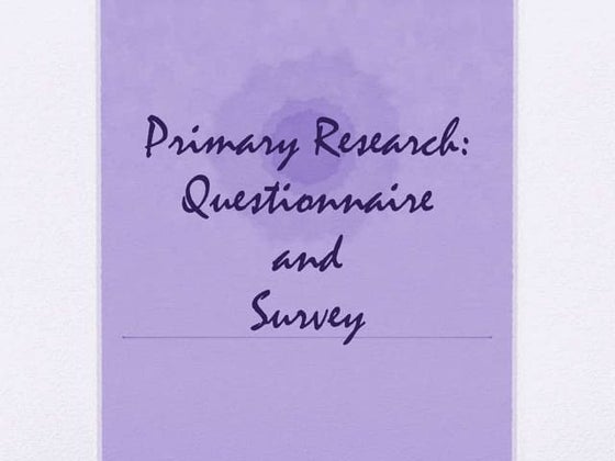 Research and questionnaire pptx. | PPT