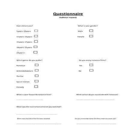 Horror film questionnaire | DOCX