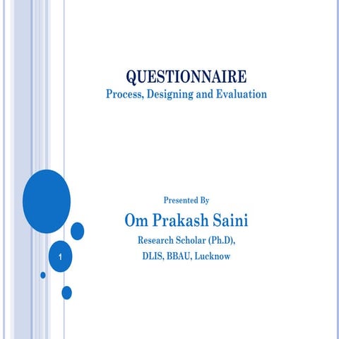 Designing Research Questionnaire & checklist | PPTX