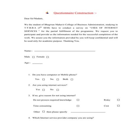 Questionnaire construction | DOCX