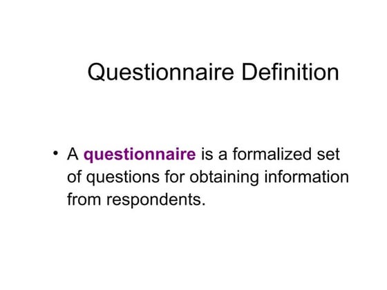 Standardized questionnaire | PDF
