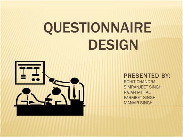 Survey Methodology and Questionnaire Design Theory Part I
