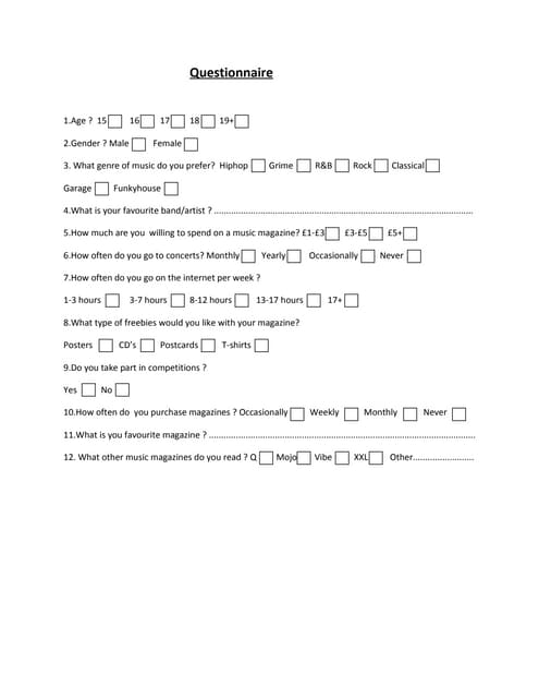 Questionnaire | PDF