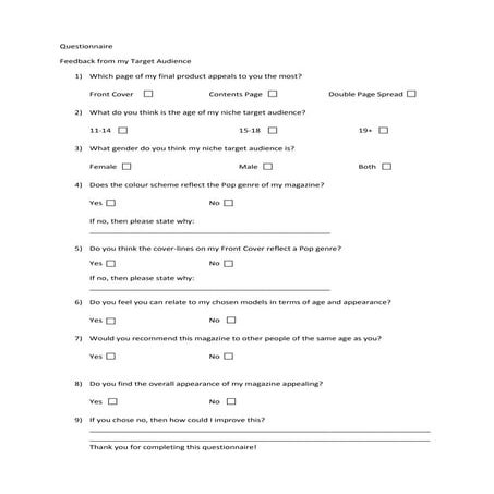 Questionnaire | DOCX