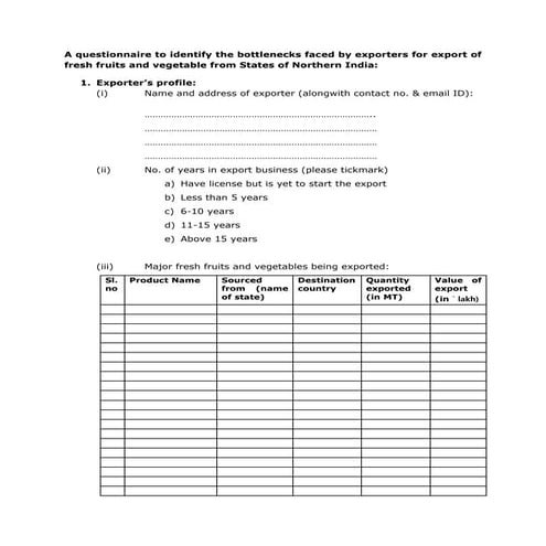 Questionnaire exporter | PDF