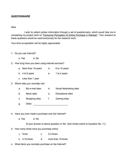 Online shopping habits-questionnaire | PDF | Internet Safety | Parenting