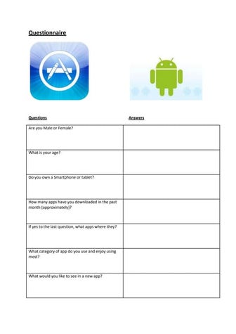 Apps questionnaire | PDF