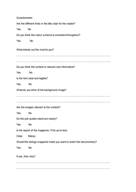 Tv questionnaire | DOCX