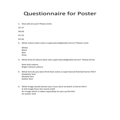 Questionnaire for poster | PDF