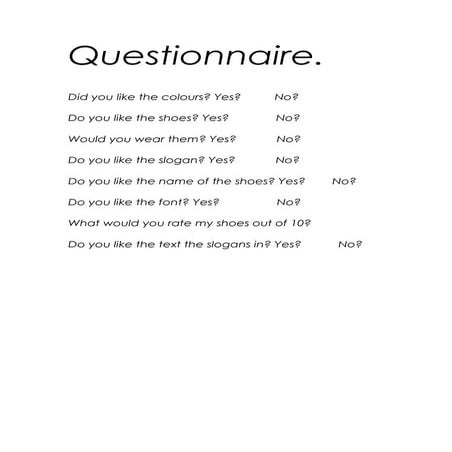 Questionnaire for shoess | PDF