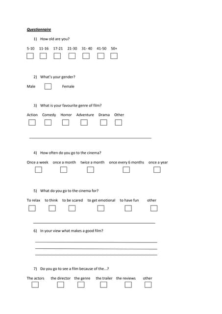 Media questionnaire | PDF