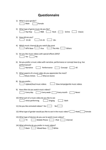 questionnaire | PDF