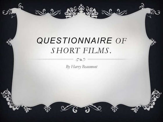 Short Film Questionnaire Report | PDF