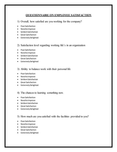 Questionnaire For Performance Appraisal 30+ Free Performance Review