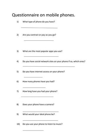 Apps questionnaire | PDF