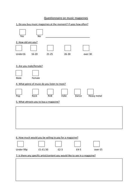 Blank Questionnaire | PDF
