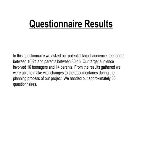 Questionnaire Presentation | PPT