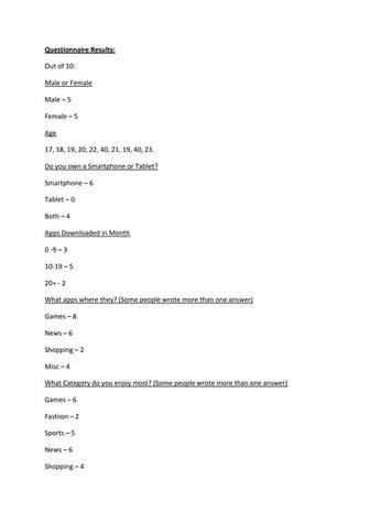 Apps questionnaire | PDF