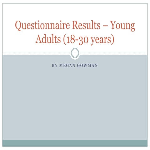 Questionnaire results – young adults (18 30 years) | PPTX