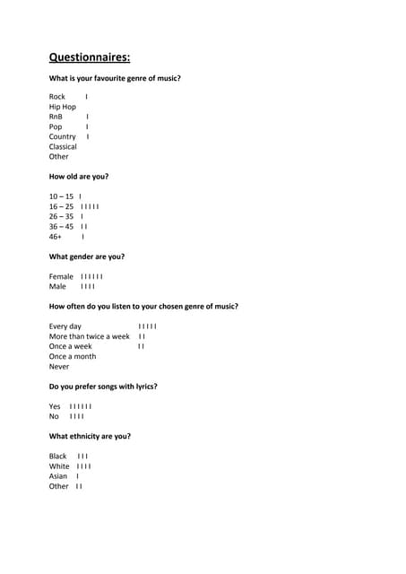 questionnaire | PDF
