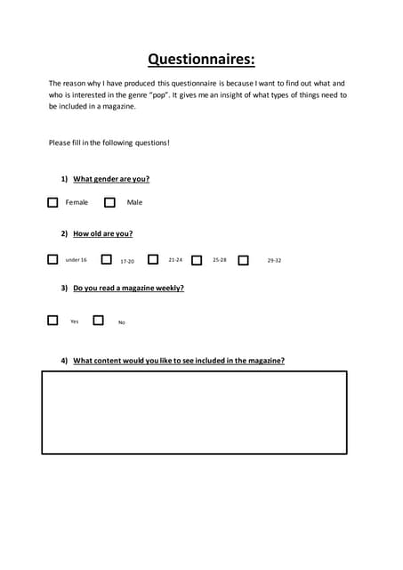 Questionnaire | PDF