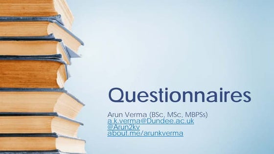Questionaire design | PPTX | Technology & Computing