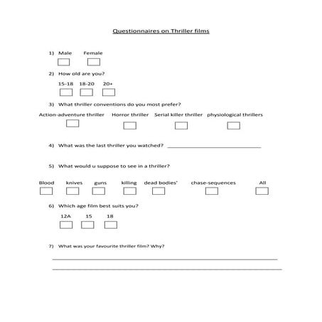 Questionnaires On Films | PDF