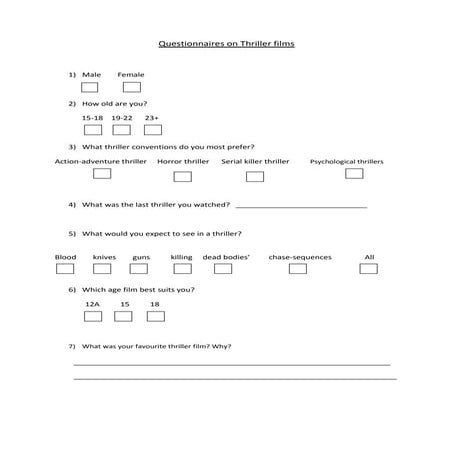 Questionnaires On Films | DOCX