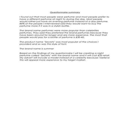 Perfume questionnaire | DOC