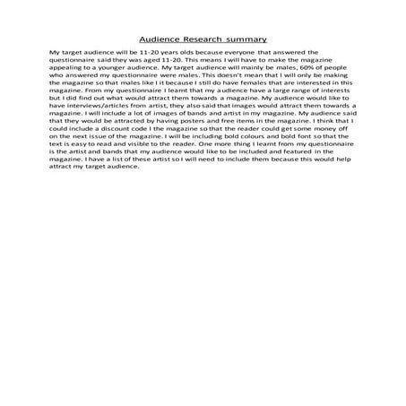 Questionnaire summary | PDF