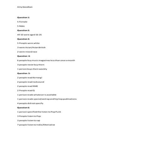 Questionnaire tally | DOCX