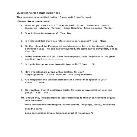 General Questionnaire | DOCX