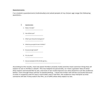 Questionnaire | DOCX