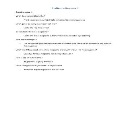 Questionnarie 4 | DOCX