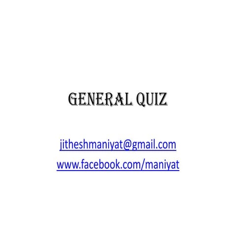 GENERAL QUIZ | PPTX
