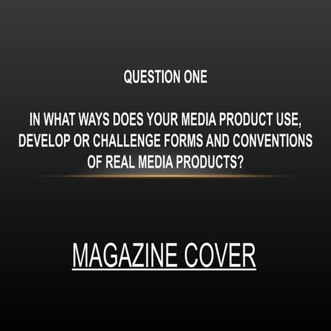 Question One Magazine Cover | PPT