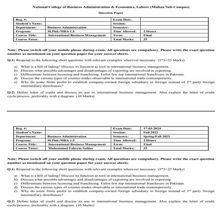 Question Paper international business management.docx