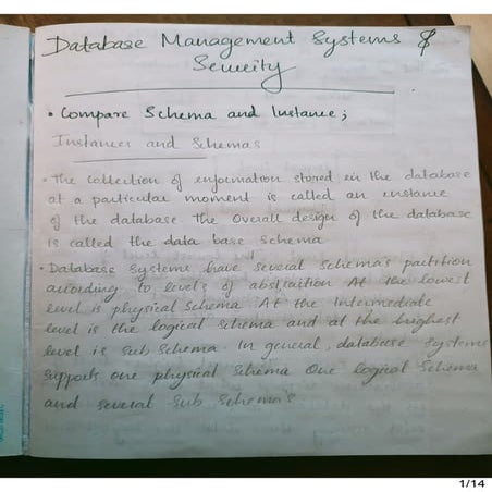 Database management system and security question paper answers | PDF