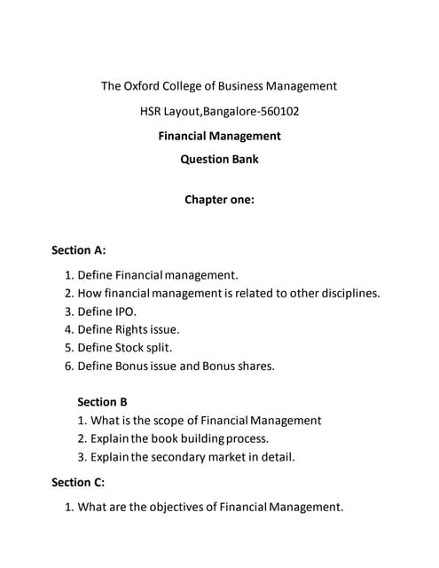 Financial Management | PDF