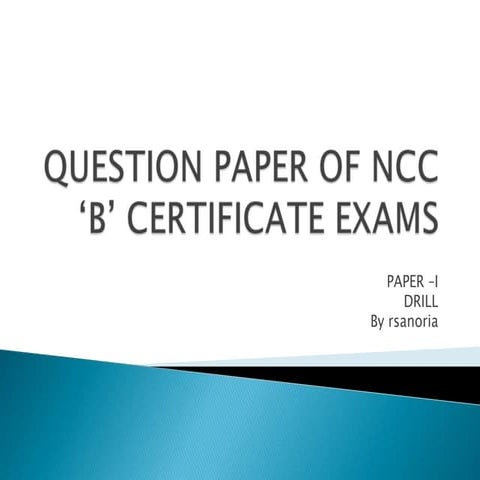 NCC common syllabus for B and C certificate examination | PPTX