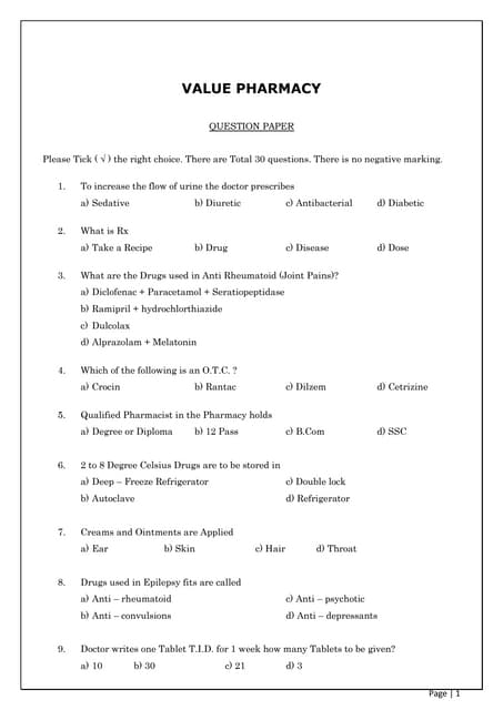 level 4 coc exam for studentspharmacy.docx