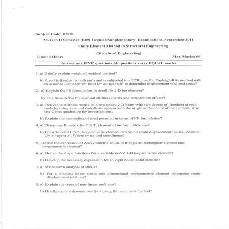 mtech Question papers 2011 | PDF