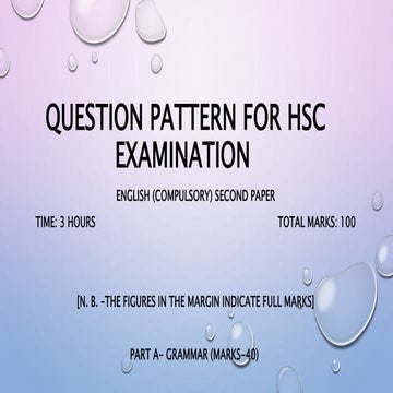 Question pattern for hsc examination | PPT